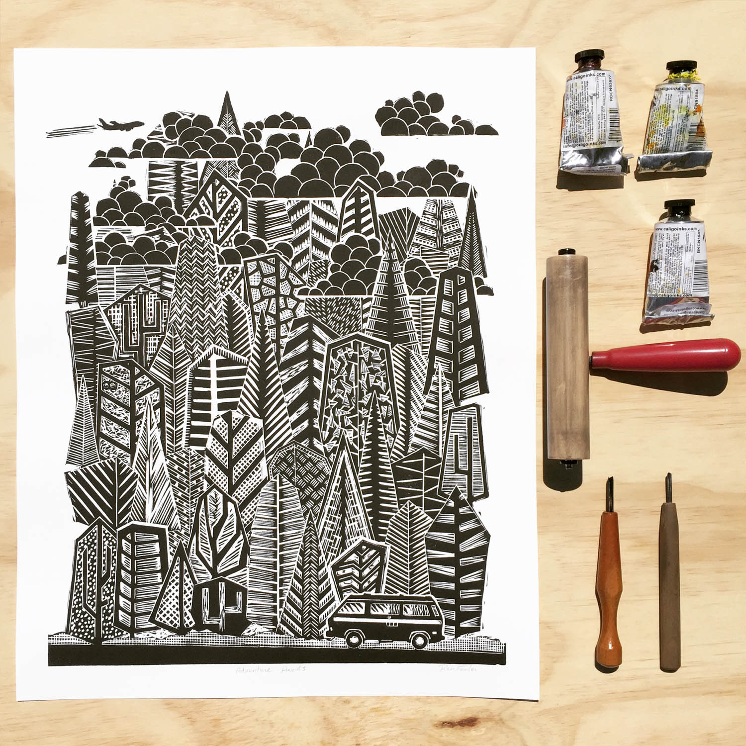 52 Weeks of Printmakers: Rich Fowler of Boarding All Rows - Jen Hewett
